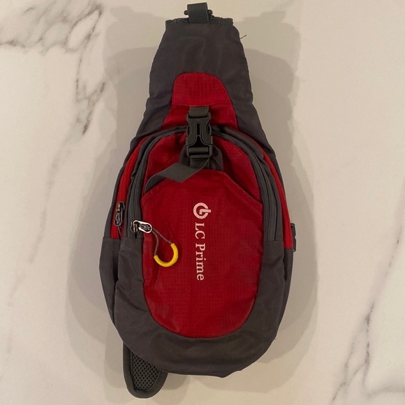 Bags | Lc Prime Unisex Crossbody Pack Bag Red And Black Pockets ...